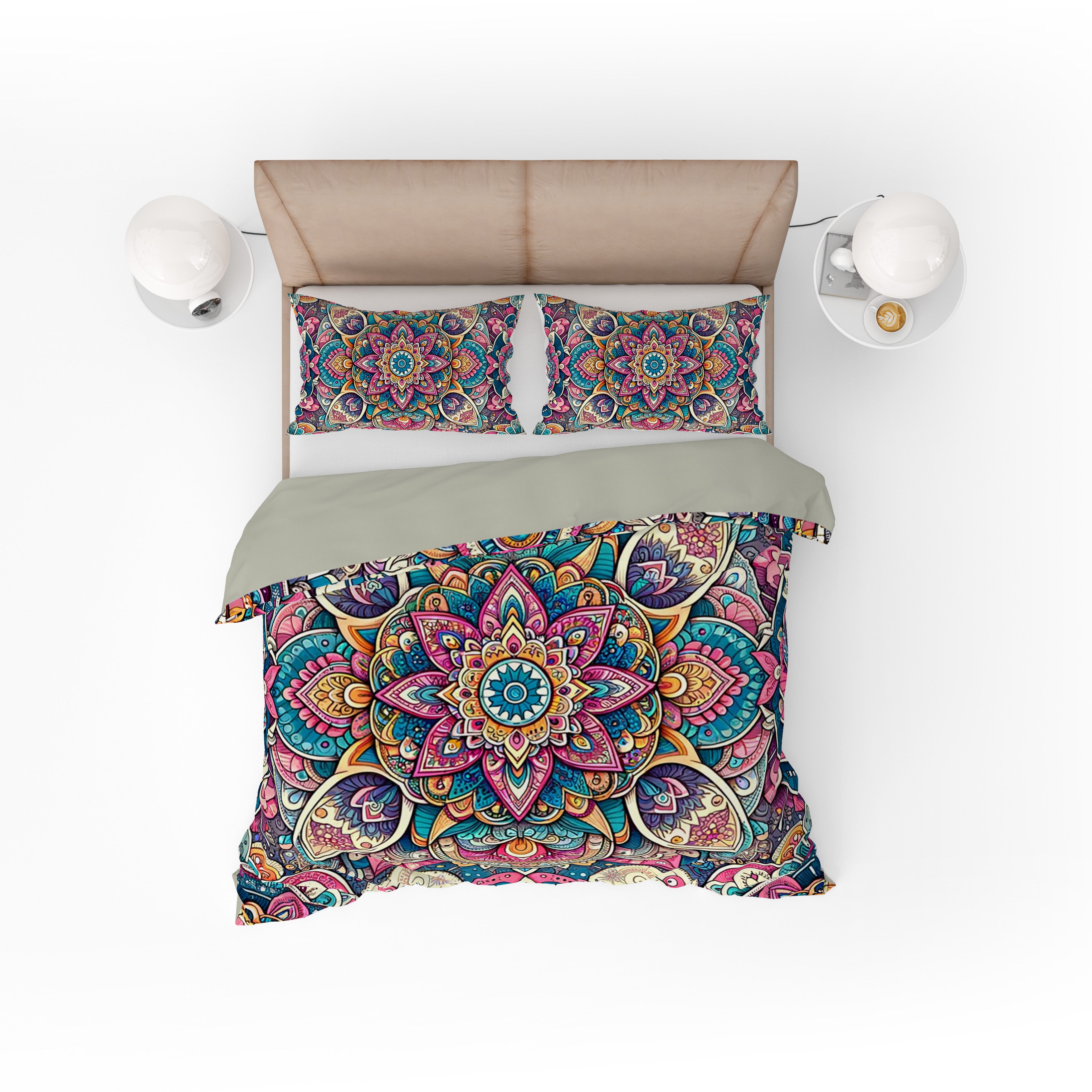 Bohemian True Spirit Mandala Reversible Quilt Cover Duvet Cover Set ...