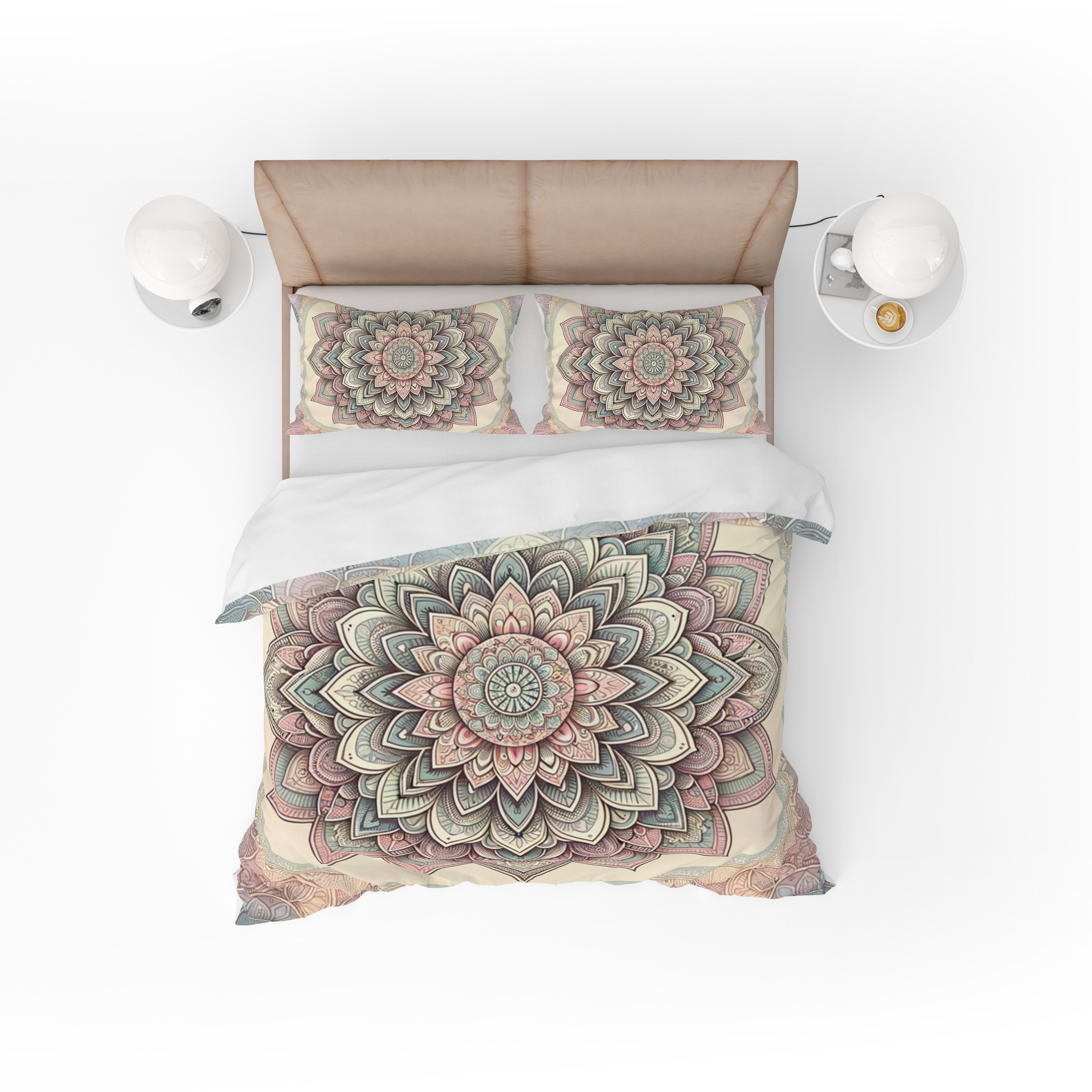 Bohemian Flourish Wild Indian Mandala Reversible Quilt Cover Duvet Cov ...
